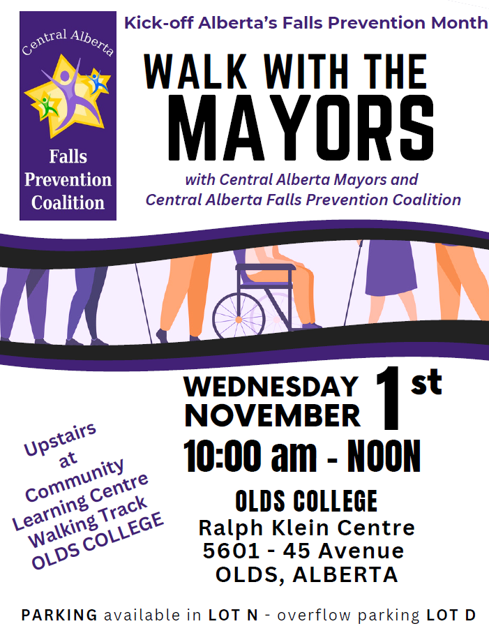 ‘Walk with the Mayors’ event kicks-off Falls Prevention Month in Olds ...