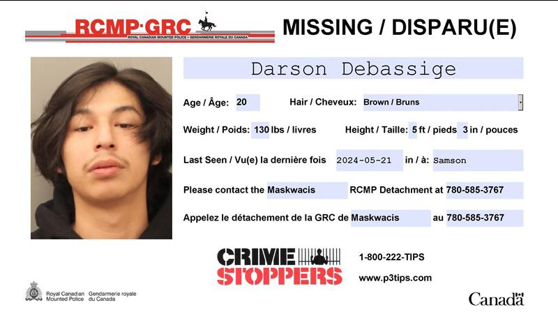 LOCATED: Darson Debassige, 20, of Samson First Nation | rdnewsnow.com