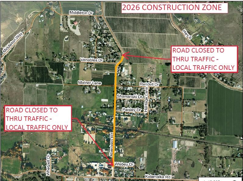 Aberdeen Road closing for several more months | Vernon Matters